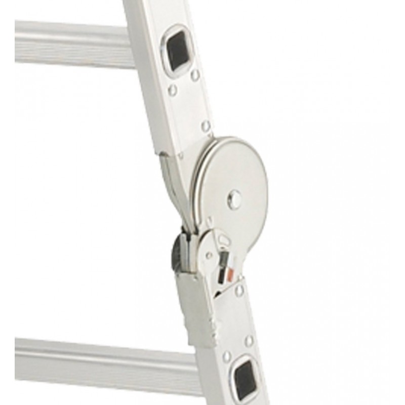 Echelle multifonctions articulée 4 plans. Avec plateforme en tôle.