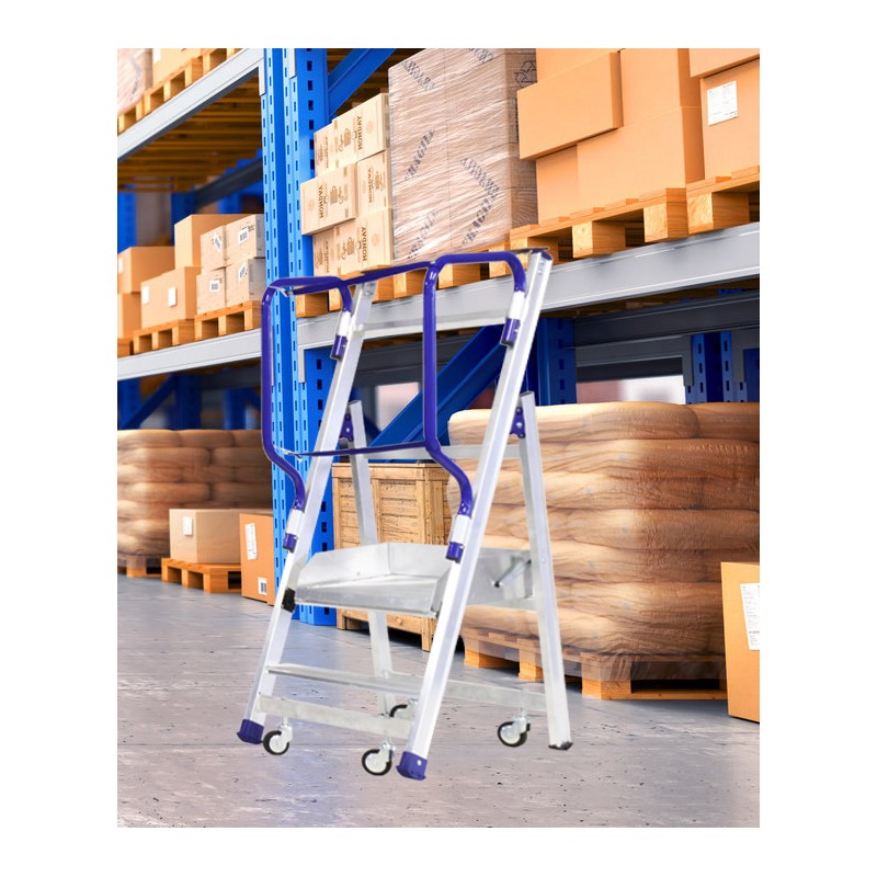 Plateforme mobile de mise en rayon - 2 ou 4 roues sécurisée